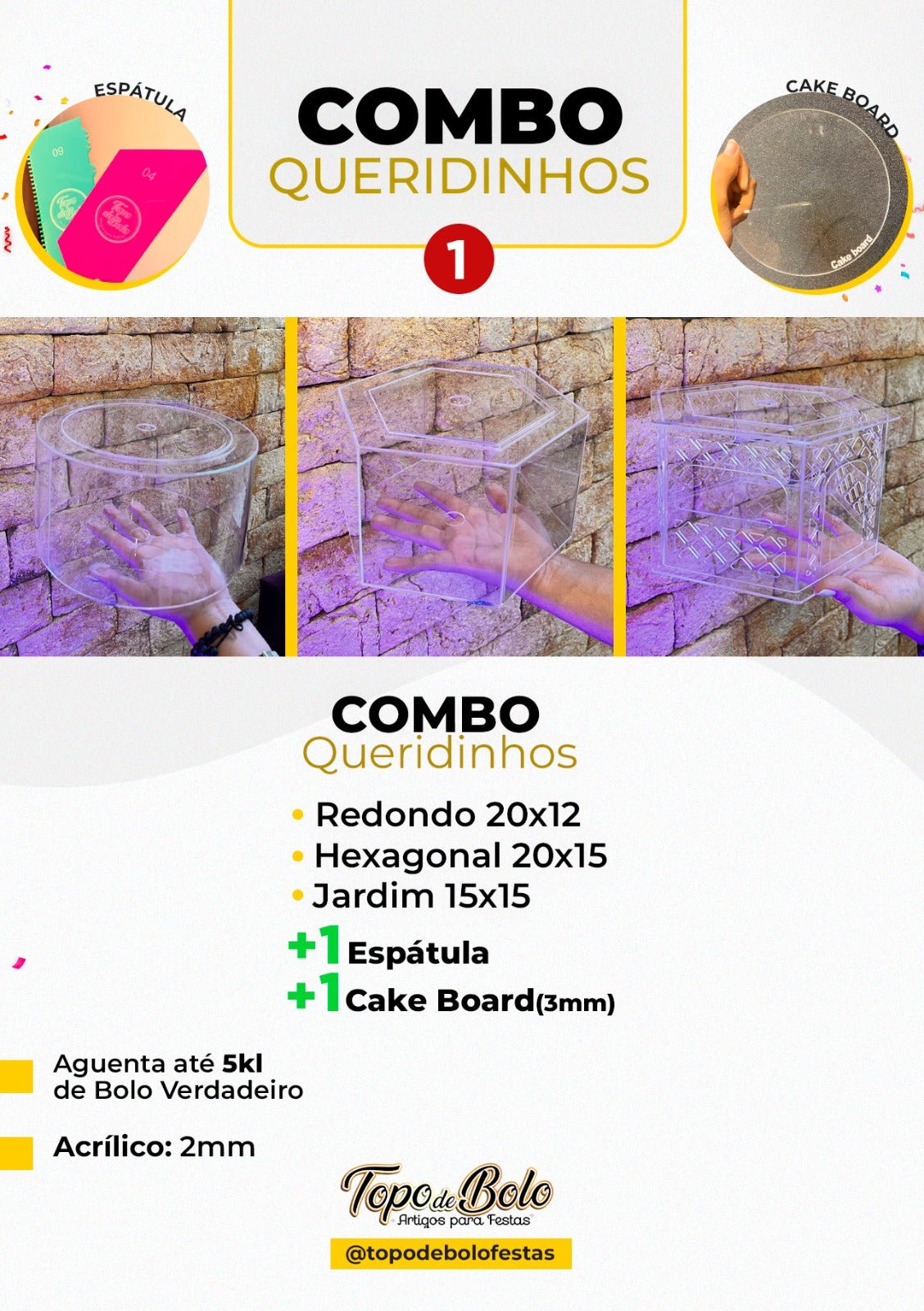 Combo Queridinhos 01 – Topo de Bolo Festas