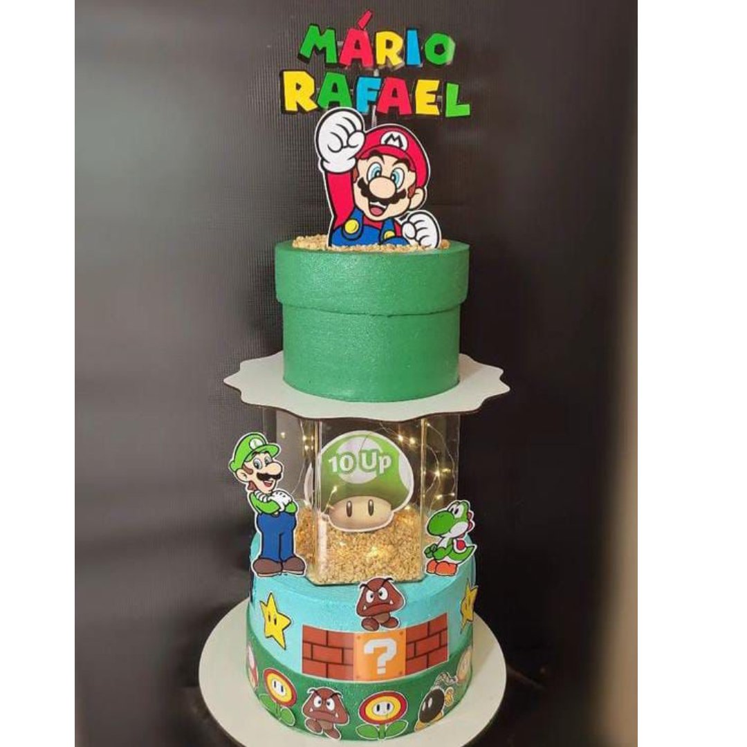 Bolo Fake Hexagonal 22x12 – Topo de Bolo Festas